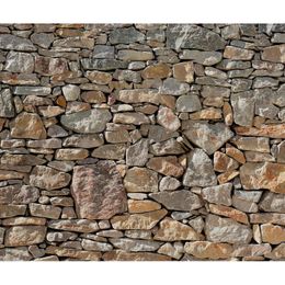Komar Vliestapete »Digitaldruck Vlies - Stone Wall - Größe 300 x 250 cm« bedruckt glatt Wohnzimmer, Schlafzimmer bunt B/L: 300 m m x 250 m m