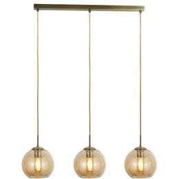 Searchlight Hängeleuchte »Balls 3Lt Bar Pendant« E27 1 Stk. Antikmessing und Bernstein