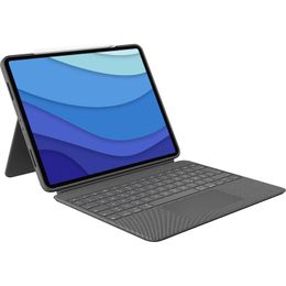 Logitech iPad-Tastatur »Combo Touch iPad Pro 12, 9 (5. Gen - 2021) Keyboard Case« (Multimedia-Tasten ausklappbare Füße) grau Hintergrundbeleuchtung
