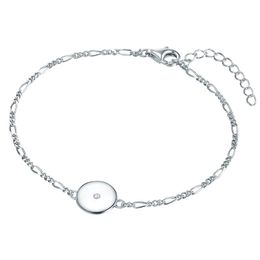 Lulu & Jane LULU & JANE Armband &raquo;LJ401&laquo; Sterling Silber silber + wei&szlig; none Damen-Armband mit Kreis-Anh&auml;nger