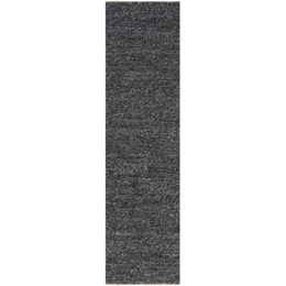 FLAIR RUGS L&auml;ufer &raquo;Minerals&laquo; rechteckig 10 mm H&ouml;he Teppich aus Wollmischung, gekn&uuml;pftes Design, meliert dunkelgrau Obermaterial: 65% Wolle, 35%...