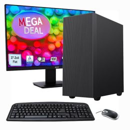 GAMEMAX PC-Komplettsystem »MegaDeal Multimedia-PC-Set« 27 ′′ AMD Ryzen 5 16 GB RAM Windows 11 + MSI PRO MP273ADE Monitor, 69cm (27") + Maus &...