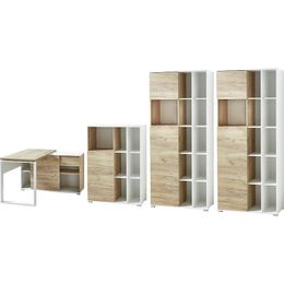 Germania B&uuml;rom&ouml;bel-Set &raquo;GW-Lioni&laquo; Set, 4 Stk. tlg. wei&szlig; Holzwerkstoff, Metall