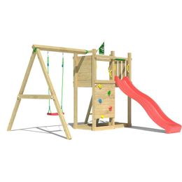 Jungle Gym Spielturm »Deck« Spielanlage mit Schaukel und Rutsche mit Wasseranschluss rot 0