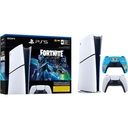 Playstation 5 Konsolen-Set »PS5 Slim Digital Fortnite Cobalt Star Bundle inkl. FORTNITE DualSense« 1.000 GB weiß/schwarz Mit dem integrierten, 1 TB...