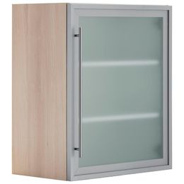 Optifit Glash&auml;ngeschrank, Breite 60 cm alu/akaziefarben akaziefarben