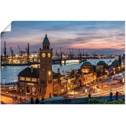 Artland Wandbild »Landungsbrücken Hamburg« Hamburg 1 Stk. tlg. als Alubild, Outdoorbild, Leinwandbild, Poster in verschied. Größen Farbe Bild(er):...