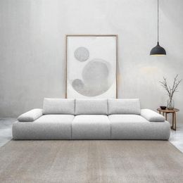 DOMO collection Big-Sofa »Évora Megasofa Breite 324 cm« Federkern, inkl. Armlehnenverstellung, Struktur grob, silber silber
