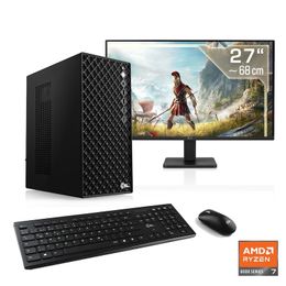 CSL PC-Komplettsystem »Mystic V24119« 27 ′′ AMD Ryzen 7 GeForce RTX 3050 32 GB RAM 1.000 GB SSD schwarz Inkl. 27 Zoll Full-HD Monitor, Maus,...