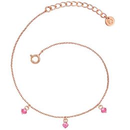 Glanzstücke München GLANZSTÜCKE MÜNCHEN Gliederarmband »GSM2022« Motiv Herz roségold + rosa none Glamouröses Damen-Armband