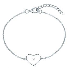 Lulu & Jane LULU & JANE Gliederarmband »LJ375« Sterling Silber silber + weiß none Damen-Armband mit Herz-Anhänger