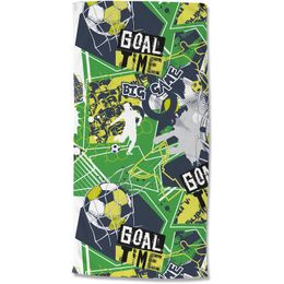 Good Morning Strandtuch »Goaltime« Kinder Strandtuch, Mikrofaser, Velours, saugfähig, weich, leicht, bunt grün Obermaterial: 100% Polyester B/L: 75...