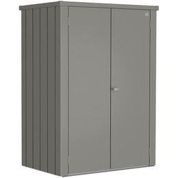 BioHort Mehrzweckschrank »Romeo Gr. L high, verschiedene Farben« 132x87x181 cm, der ideale Terrassenschrank aus Metall quarzgrau-metallic