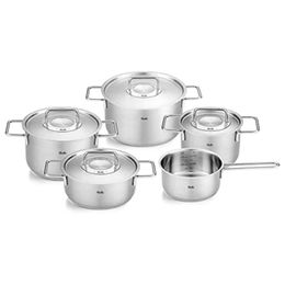 Fissler Topf-Set »Pure Collection« Edelstahl 18/10 Set, Kochtopf 16/20/24 + Bratentopf 20cm + Stielkasserolle 16cm oD, 5 Stk. tlg. Made in Germany...
