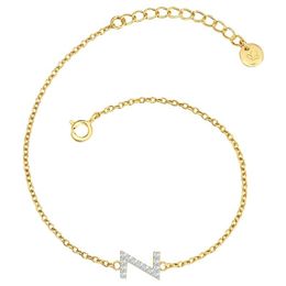 Glanzstücke München GLANZSTÜCKE MÜNCHEN Gliederarmband »GSM1981« mit Buchstaben-Anhänger gelbgold + weiß none Damen-Armband mit Buchstaben-Element Z