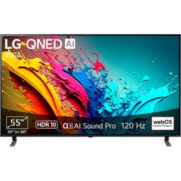 LG QNED-Fernseher »55QNED85T6C« 139 cm/55 ′′ Smart-TV schwarz Neuer leistungsstarker α8 4K AI-Prozessor mit AI Super Upscaling, AI Brightness...
