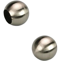 Liedeco Gardinenstangen-Endst&uuml;ck &raquo;Ball&laquo; f&uuml;r Gardinenstangen &Oslash; 16 mm silber