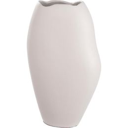 CASABLANCA BY GILDE Tischvase »Helena, Dekovase« Vase aus Aluminium, mit geschwungenem Rand, Höhe ca. 33 cm creme