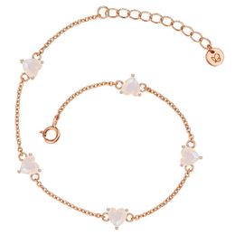 Glanzst&uuml;cke M&uuml;nchen GLANZST&Uuml;CKE M&Uuml;NCHEN Gliederarmband &raquo;GSM1218&laquo; Armband Sterling Silber ros&eacute;gold Mondstein (synth.) ros&eacute;gold + wei&szlig; none Damen-Armband