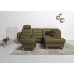 Home Affaire Ecksofa »Palmera L-Form, B: 236 cm« optional Bettfunktion & Bettkasten, Federkern olive
