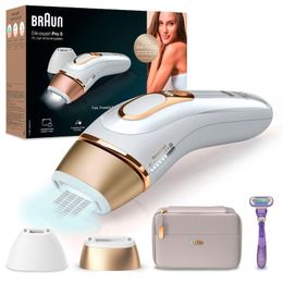 Braun IPL-Haarentferner »Silk-Expert Pro 5 PL5157 IPL« 400.000 Lichtimpulse Skin Pro 2.0 Sensor weiß/gold IPL für Behandlungen von Kopf bis Fuß:...