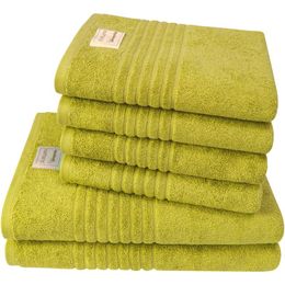 Dyckhoff Handtuch Set »Nature« Set 6 Stk. Frottier 6er Set: 4x Handtücher, je 50 x 100 cm & 2x Badetuch 70 x 140 cm kiwi Obermaterial: 100% Baumwolle