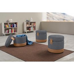 Egoitaliano Hocker &raquo;Tonder, Designhocker als Blickfang mit tollen Details&laquo; 1 Stk. tlg. inkl. Stauraum blau Luxus-Micofaser Lederoptik (100% Polyester) ist ein 