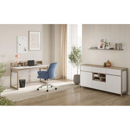 Home Affaire Büromöbel-Set »Stranda im Scandi-Style, Home Office, Büro in zwei Farben verfügbar« 3 Stk. tlg. enthält Schreibtisch, Sideboard und...