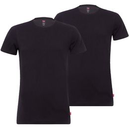 Levi's LEVI'S T-Shirt Packung, 2er-Pack, Rundhalsausschnitt, Kurzarm, Cotton-Mix, elastisch jet black L L T-Shirt von Levi's