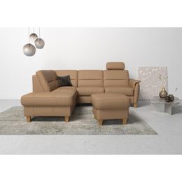 Home Affaire Ecksofa &raquo;Palmera L-Form, B: 236 cm&laquo; optional Bettfunktion & Bettkasten, Federkern braun Luxus-Microfaser (100% Polyester);Struktur (100% 