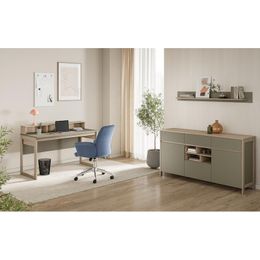 Home Affaire Büromöbel-Set »Stranda im Scandi-Style, Home Office, Büro in zwei Farben verfügbar« 3 Stk. tlg. enthält Schreibtisch, Sideboard und...