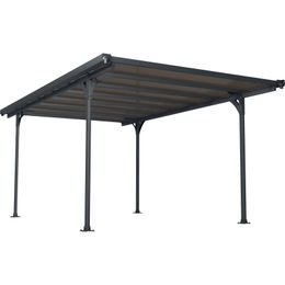 PALRAM - CANOPIA Einzelcarport &raquo;Verona&laquo; Aluminium 263 cm Anthrazit 6mm starke Polycarbonat-Stegplatten Anthrazit