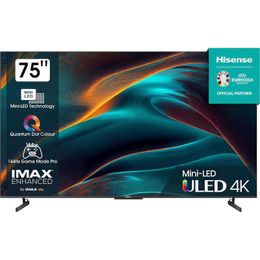HISENSE Mini-LED-Fernseher »75U7KQ« 189 cm/75 ′′ Smart-TV anthrazit Quantum Dot Color, Dolby Atmos, Hi-View Engine