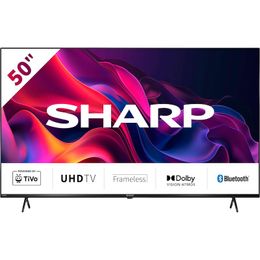 Sharp LED-Fernseher »4T-C50GK_« 126 cm/50 ′′ Smart-TV schwarz Mini Composite/CVBS + Audio-Eingang, WLAN, LAN (RJ 45); UHD Triple Tuner...