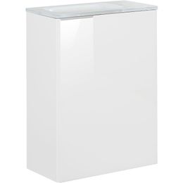 Fackelmann Waschtisch &raquo;SBC&laquo; Set, 3 tlg. bestehend aus Becken, Beleuchtung und Unterbau, Breite ca. 45 cm Wei&szlig; + Wei&szlig; matt