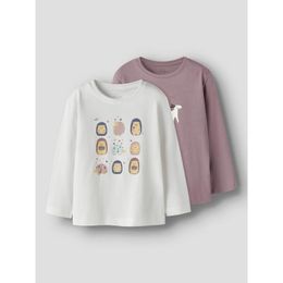 name it Langarmshirt »NMFVEEN 2P LS NREG TOP« Packung, 2 Stk. tlg. Toadstool Pack:Bright White/ Hedgehogs 116 116 2er-Pack Langarmshirts: Doppelt...