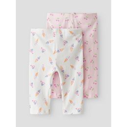 name it Caprileggings »NMFVIVIAN 2P AOP CAPRI LEGGING« Ballerina Pack:Bright White 92 - N-Gr N-Gr 92 2-er Packung Capri Leggings von name it für...