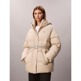 Calvin Klein Jeans Steppjacke »BELTED MIDWEIGHT PUFFER« mit Kapuze Mit Rundhalsausschnitt, regular fit Island Fossil S (38) S (38) Jacke von Calvin...