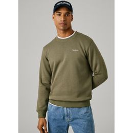 Pepe Jeans Sweatshirt »MACBETH SMALL LOGO PLAIN CREW« mit Rundhals, Label-Stitching military green L L Sweatshirt von Pepe Jeans