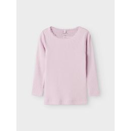 name it Langarmshirt »NMFKAB LS TOP NOOS« in Feinripp und mit süßer Spitzenkante am Ausschnitt Winsome Orchid 98 98 Stylisches Langarmshirt von...