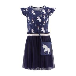 happy girls Jungen happy girls Midikleid Set, 2 Stk. tlg. mit kleiner Umh&auml;ngetasche blau 104, N-Gr