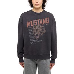 Mustang Damen Mustang Sweatshirt &raquo;Style Salida&laquo;, mit Frontprint schwarz M