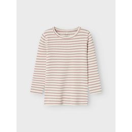name it Langarmshirt »NMNBANI LS XSL TOP NOOS« Ringel-Look in toller Rippen-Qualität Deauville Mauve 104 104 Langarmshirt von name it