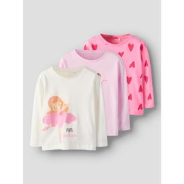 name it Langarmshirt »NMFNIA 3P LS TOP« Packung, 3 Stk. tlg. Pirouette Pack:Pirouette+Pink Cosmos+Cloud Dancer 116 116 3-er Pack Shirts von name it...