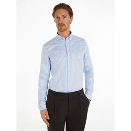 Calvin Klein Damen Langarmhemd &raquo;OXFORD 2 TONES STRIPE SLIM SHIRT&laquo; mit Knopfleiste blau 43, N-Gr