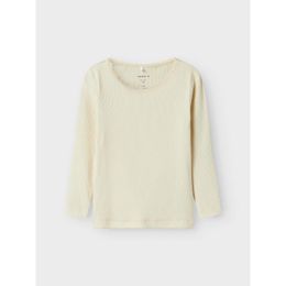 name it Langarmshirt »NMFKAB LS TOP NOOS« in Feinripp und mit süßer Spitzenkante am Ausschnitt Summer Sand 110 110 Stylisches Langarmshirt von name it