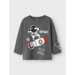 name it Langarmshirt »NMMDALUM NASA LS NREG TOP NAS« Lava Smoke 110 110 Regular Fit Passform sorgt für eine lässige, ungezwungene Optik