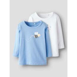 name it Langarmshirt »NBFVUBIE 2P LS TOP BOX« Packung, 2 Stk. tlg. SerenityPack:Bright White 86 86 2-er Packung Shirts von name it für Mädchen