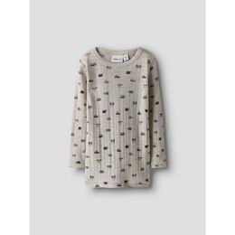 name it Langarmshirt »NMMWANG WOOL NEEDLE LS TOP NOOS« aus reiner Merinowolle Nacreous Cloud AOP:Small cars 98 98 Shirt von name it für Jungen