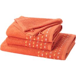 wäschepur unisex 4-tlg. Handtuch-Sparset orange, Größe 50x100 cm, 4 - Handtücher